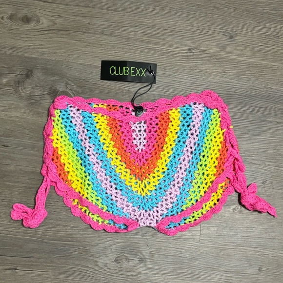 Dolls Kill | Shorts | Dolls Kill Club Exx Rainbow Crochet Shorts | Poshmark